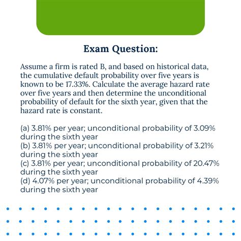 Time To Practice Test Your Frm Knowledge With This Question From The Bionic Turtle Forum If