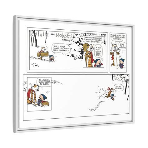 Calvin And Hobbes Framed Canvas Lets Go Exploring 3 Frame Choices