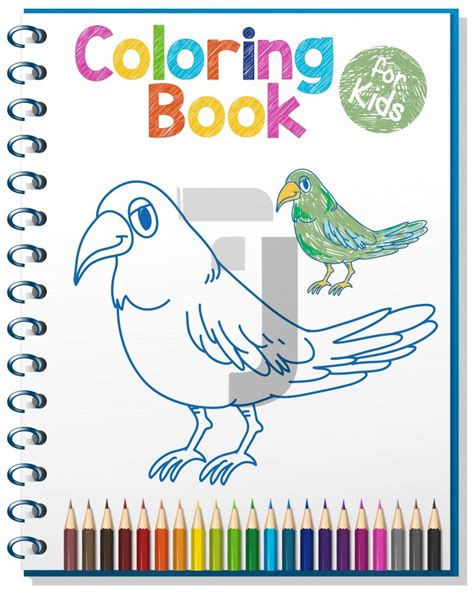 دانلود وکتور برگه رنگ آمیزی نقاشی پرنده دانلود رایگان فایل لایه باز، Psd، وکتور، لوگو و موکاپ