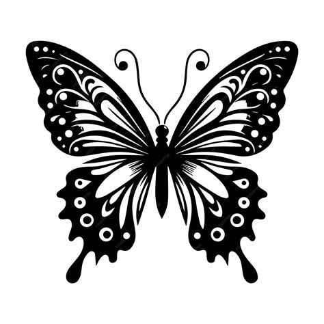 A Black And White Butterfly Silhouette Design Premium Ai Generated Vector
