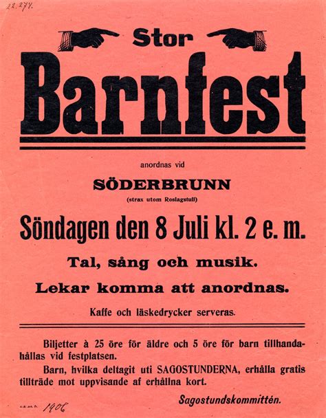 Stor Barnfest Anordnas Vid Söderbrunn Stockholmskällan