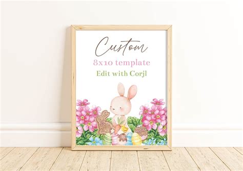 Editable Easter Custom 8x10 Sign Template Easter Egg Hunt Sign