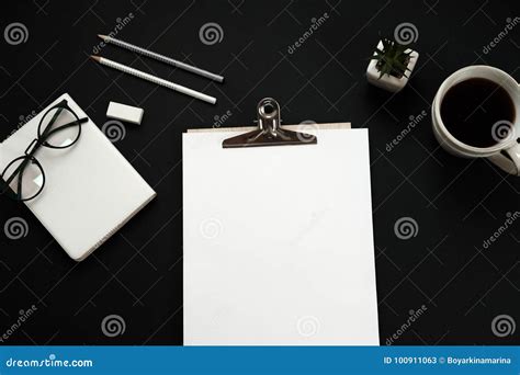 Home Office Workspace Mockup With Laptop Coffee Notebook And Stock