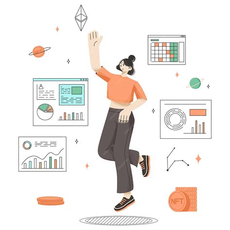 Premium Vector Woman Doing Data Analysis Using Vr