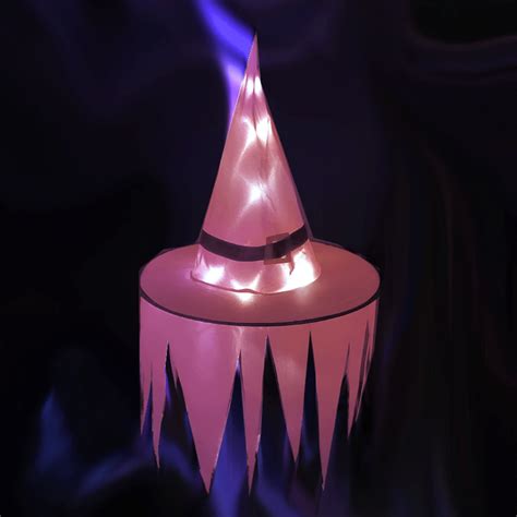 Fnochy 2pcs Halloween Decorations Witch Hat Lights Hanging Lighted