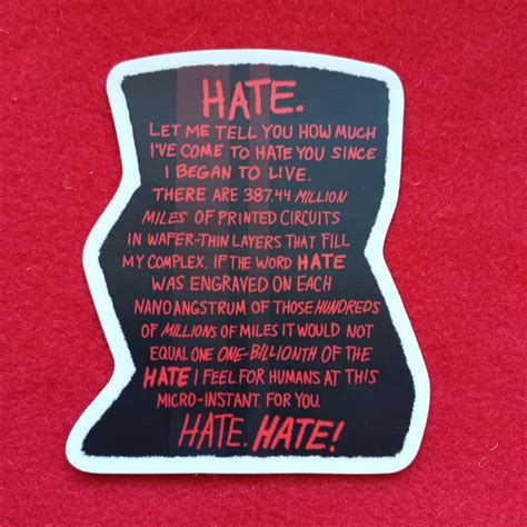 Am Hate Monologue Viny Sticker I Have No Mouth And I Must Scream Etsy