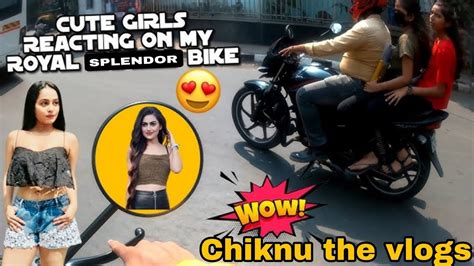 Cute Girl 🥰reacts To My Super Splendor Funny Motovlogs Chiknu The Vlogs Youtube