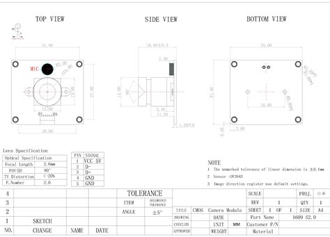 2mp Laptop Cmos Camera Module 1080p 4fps Fixed Focus Camera Module With Simulate Microphone