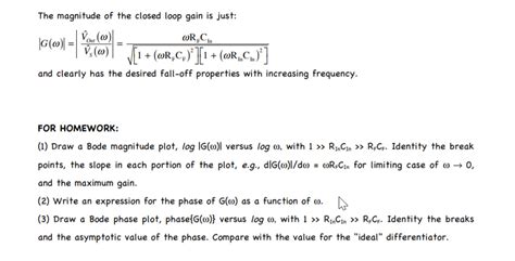 Solved The Magnitude Of The Closed Loop Gain Is Just Orfc
