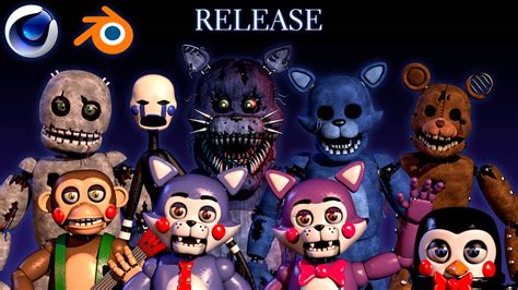 C4dblenderfnaf Stylized Fnac Pack Release By Megasaur2532 On Deviantart