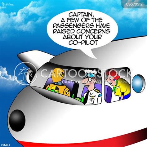 Cartoon Pilot Flying Plane