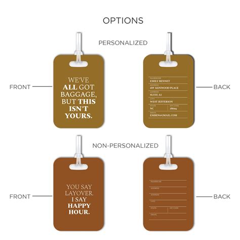 Custom Saying Luggage Tag Colorful Personalized Baggage Tag Sarcastic