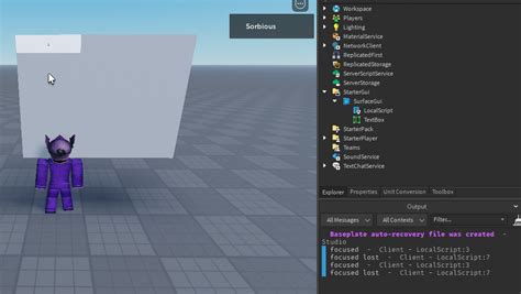 Can A Textbox Be Used On A Surfacegui Scripting Support Developer