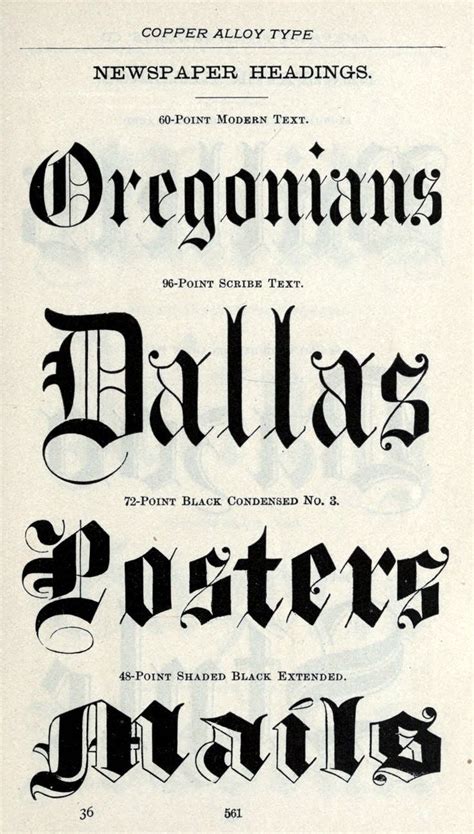 Vintage Typefaces A Collection Of Old Fashioned Fonts Copper Alloy