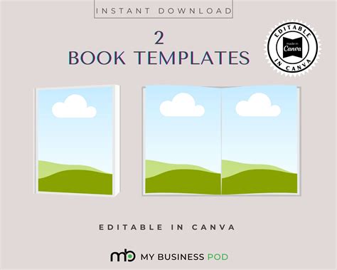 Book Template Open Book Template Canva Book And Open Book Template Book Design Course Cover