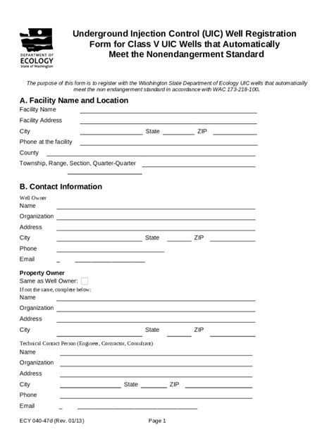 Underground Injection Control Uic Well Registration For Class V Uic Wells That Automatically