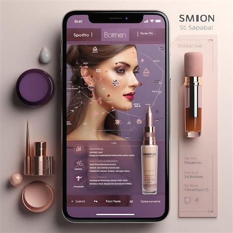 Premium Photo Mobile App Design Of Beauty And Cosmetics Makeup