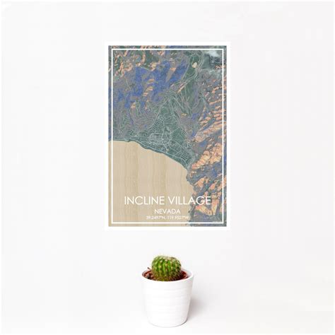 Incline Village Nevada Map Print In Afternoon — Jace Maps