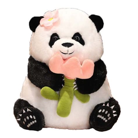 Cute Panda Doll With Flower Lesley Pet Products