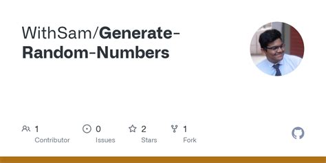 GitHub WithSam Generate Random Numbers