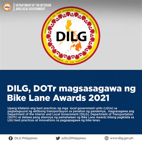 Dilg Dilg Dotr Magsasagawa Ng Bike Lane Awards 2021 Upang Kilalanin