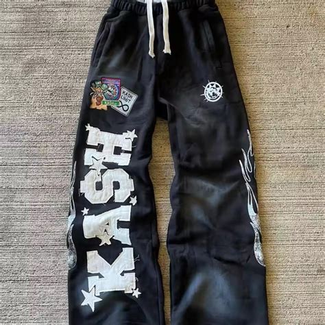 Kash All Black Streetwear Baggy Sweats Fits Nicely Depop