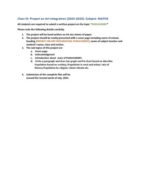 Maths Art Integration Project Class Ix Pdf