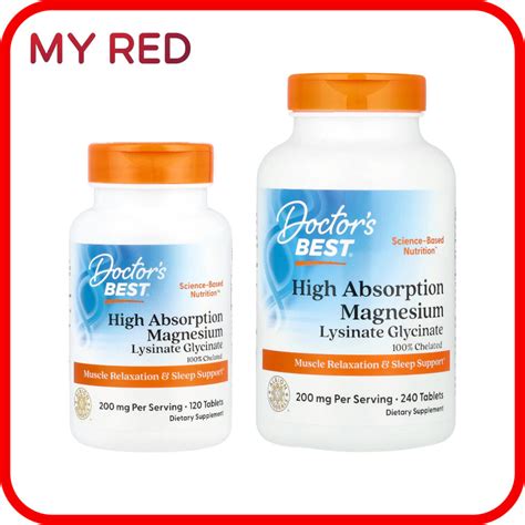 Doctors Best High Absorption Magnesium 200 Mg 120 Tablets 100 Mg Per Tablet Shopee Thailand