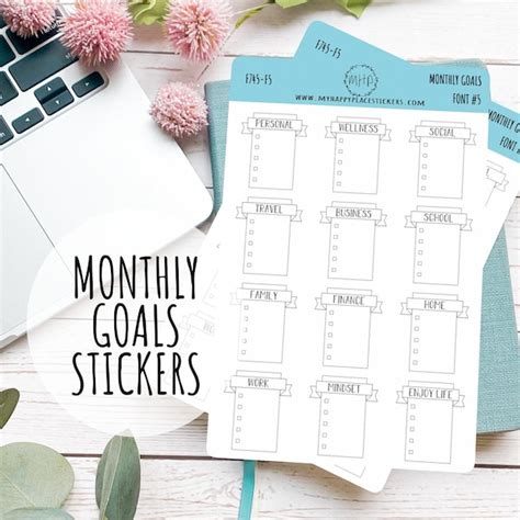 Goal Stickers Etsy
