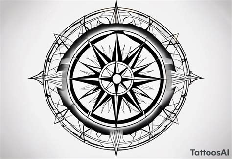 A Classic Compass Rose As The Central Elementoverlaying The Compass