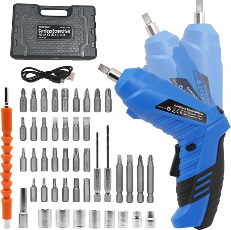 Mqforu Cordless Screwdriver 48 In 1 Portable Cordless Drills 3 6v