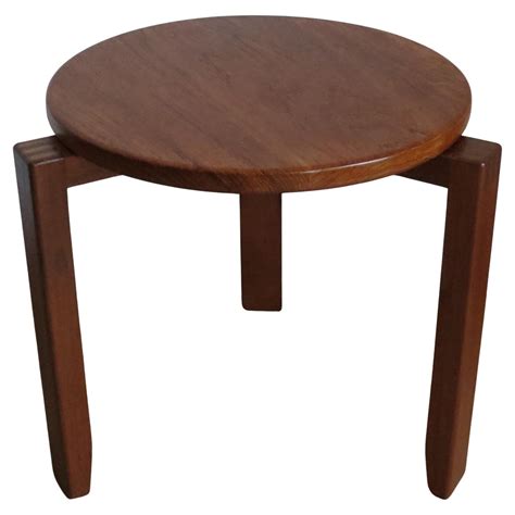 1960s Mid Century Small Circular Three Legged Table In Afrormosia And Teak Artofit