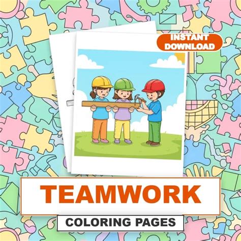 Teamwork Coloring Pages Building Blocks And Cooperation Skills For Prek 2