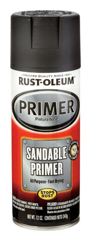 Rust Oleum Automotive Flat Black Automotive Sandable Primer Spray 12 Oz