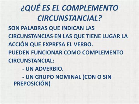 El Complemento Circunstancial Ppt
