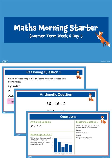 Maths Sats Morning Starter — Summer Term Week 4 Day 2 Year 6 Cgp Plus