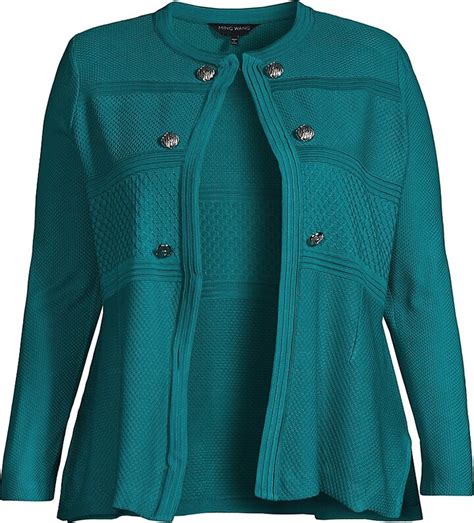 Ming Wang Plus Size Plus Textured Knit Jacket Shopstyle