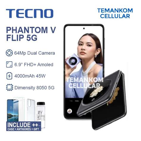 Jual Tecno Phantom V Flip G Nfc Gb Ram Gb Hape Lipat Murah Baru Garansi Resmi