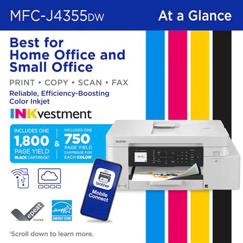 Brother Inkvestment 4355 Wireless All In One Inkjet Printer With 18