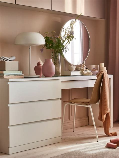 Malm Coiffeuse Blanc 120x41 Cm Ikea White Dressing Tables Ikea