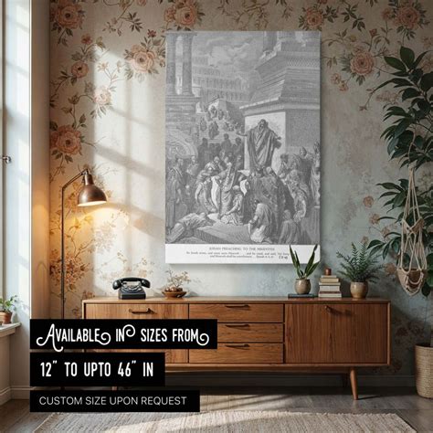 Jonah Preaching In Nineveh Dore Biblical City Scene