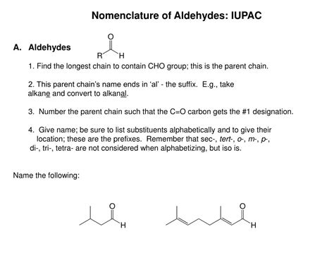 Ppt Nomenclature Of Aldehydes And Ketones Iupac Rules Powerpoint