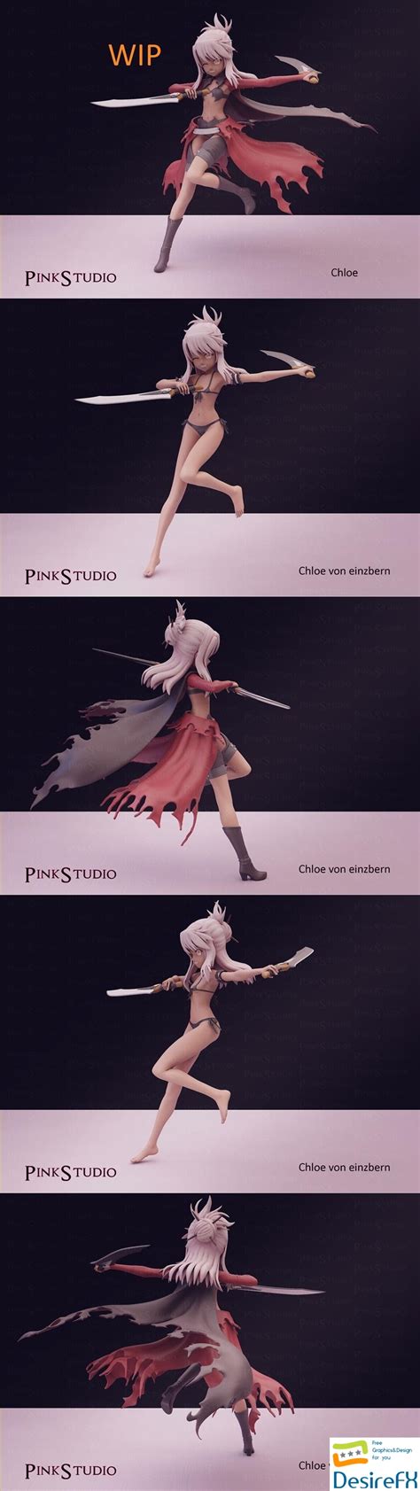 Download Fate Kaleid Liner Prisma Illya Chloe Von Einzbern 3d Print