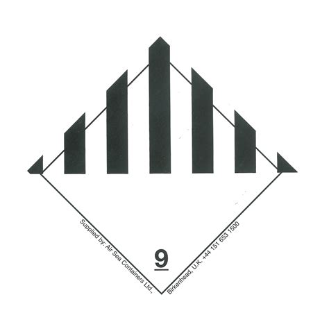 Class 9 Miscellaneous Placards 250mm X 250mm Air Sea Containers