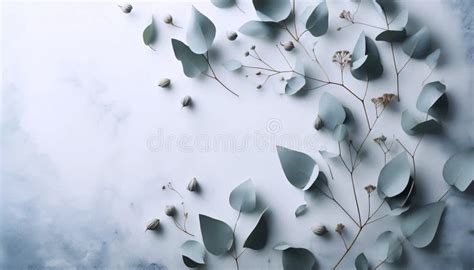An Eucalyptus Leaves Flat Lay Ai Generated Image Stock Image Image
