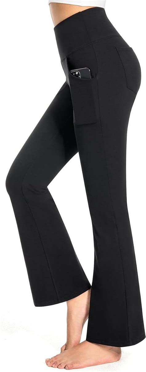 Gymcope Womens Flare Yoga Pants Xl Black Leggings With Pockets Tummy