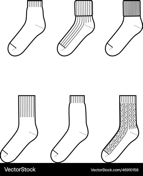 Knitted Socks Set Fashion Cad Royalty Free Vector Image