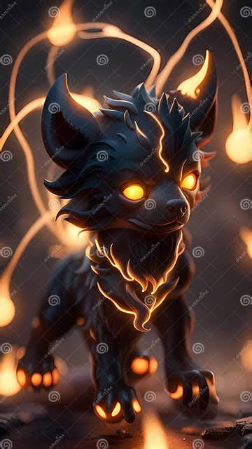 Hellhound 3d Cartoon Character Illustration Ai Generated Stock