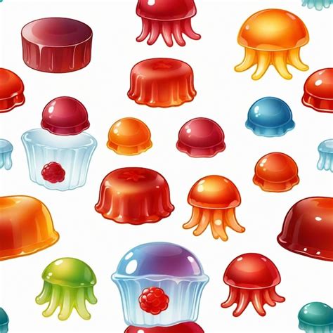 Premium Vector Jelly Vector Set White Background Isolated A High
