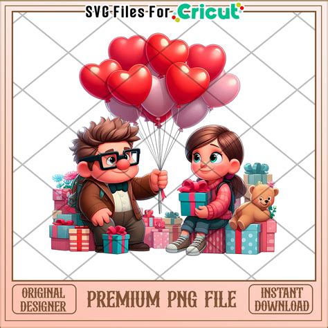 Up Png Valentines Day Carl Ellie Svg Files For Cricut